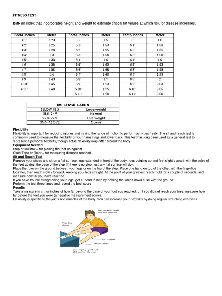 Comprehensive Fitness Test Guide | PDF | Balance (Ability) | Body Mass ...