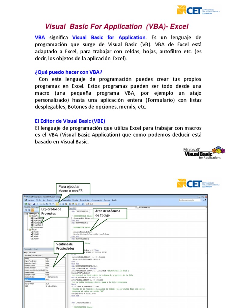 Visual Basic | Descargar gratis PDF | Básico | Microsoft Excel