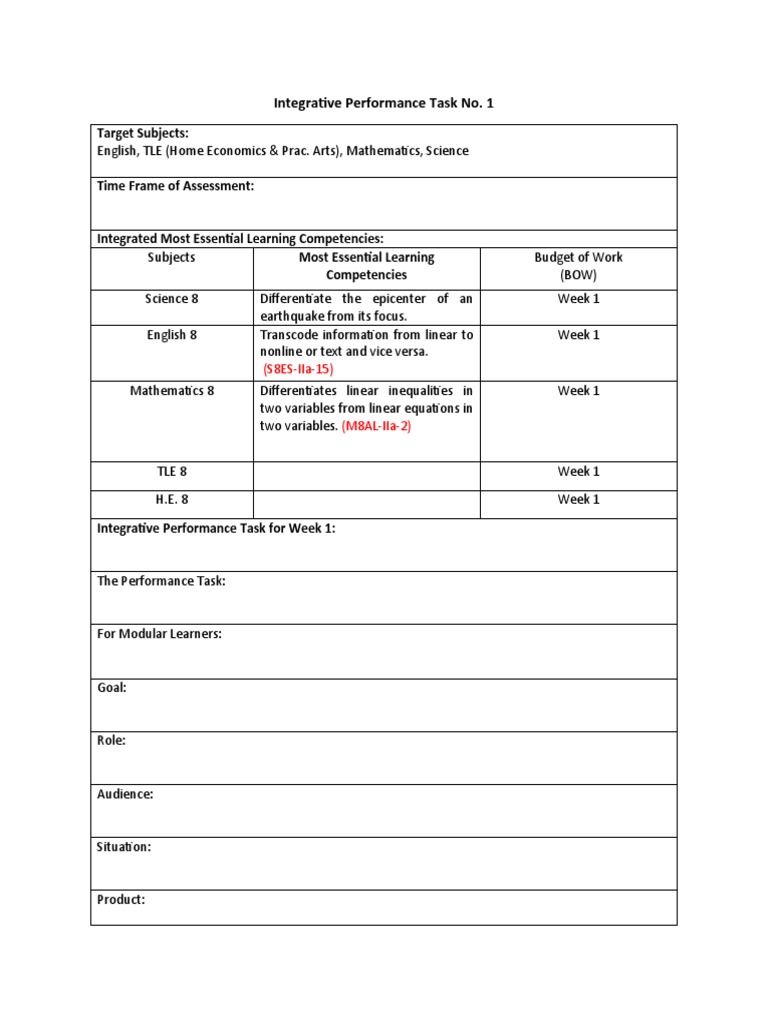 Earthquake Preparedness Performance Tasks | PDF | Earthquakes | Information