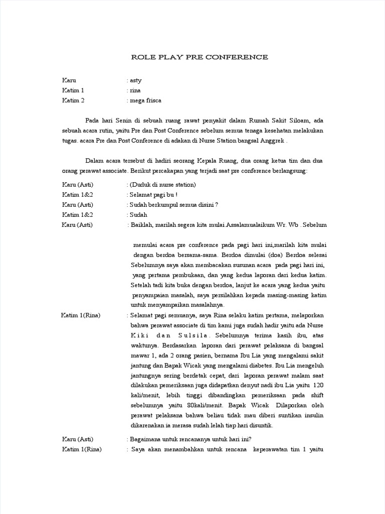 Role Play Pre-Post Conference | PDF