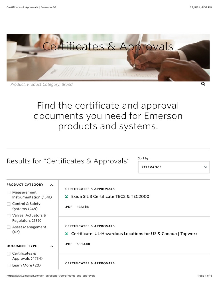 Certificates & Approvals: Find The Certificate and Approval Documents ...