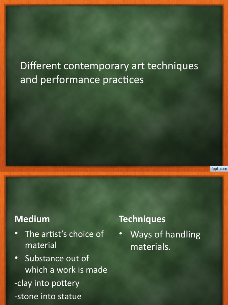 Different Contemporary Art Techniques and Performance Practices | PDF ...