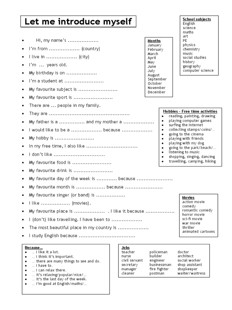 Let Me Introduce Myself | PDF