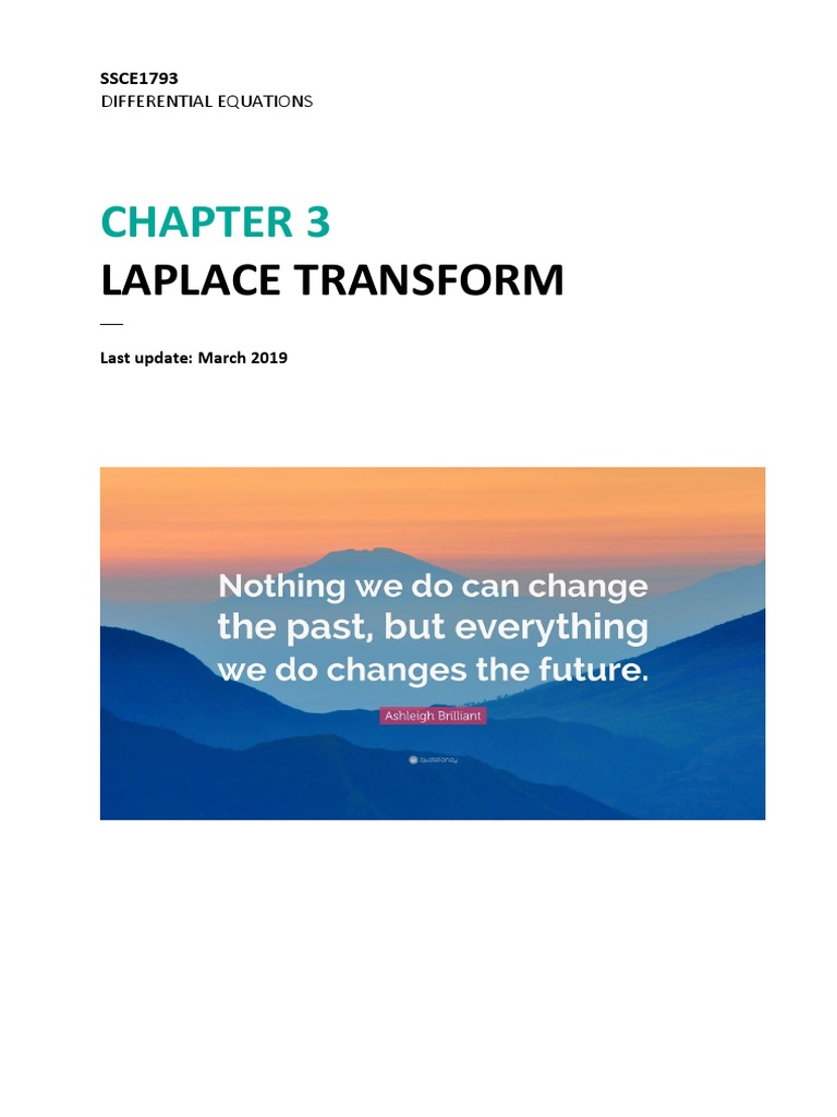 Ssce1793 CH3 | PDF | Laplace Transform | Mathematical Relations