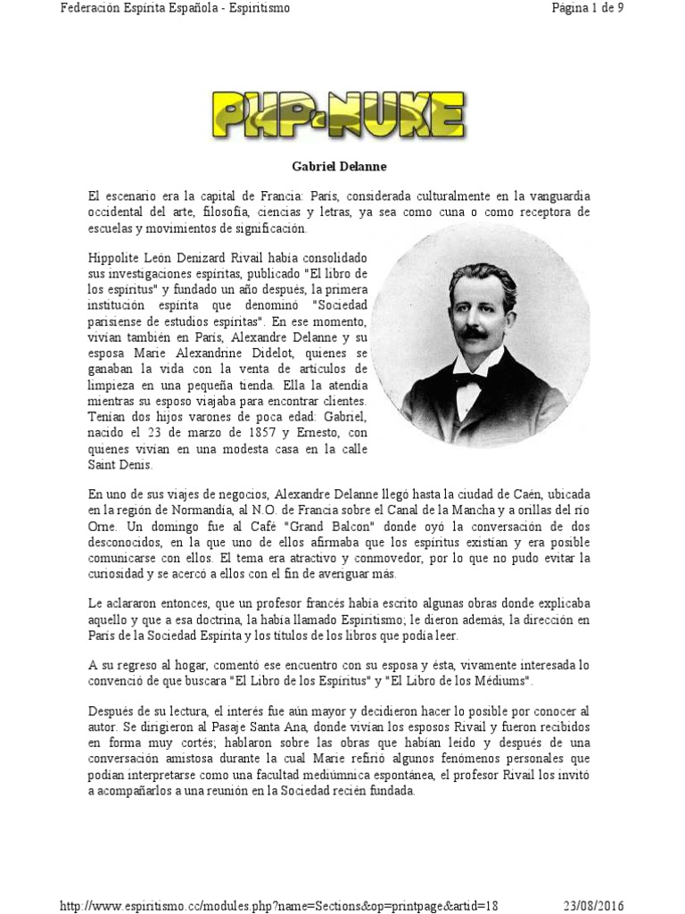 Gabriel Delanne - Biografia | PDF | Espiritismo | Mediumnidad