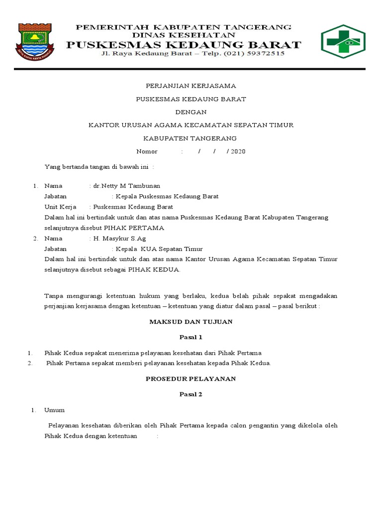 Mou PKM DG Kua | PDF