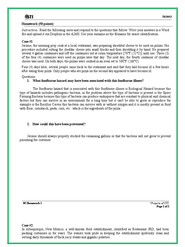 05 Homework 1 | PDF | Foods | Food And Drink