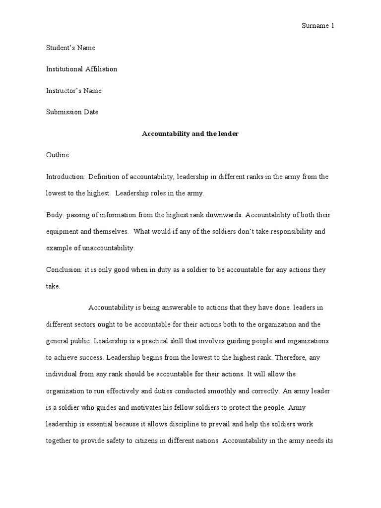 Accountability and The Leader - Edited | PDF | Military Rank ...