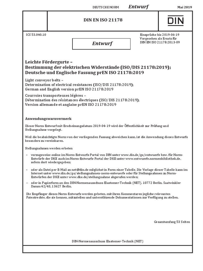 Din en Iso 21178 e 2019-05 | PDF