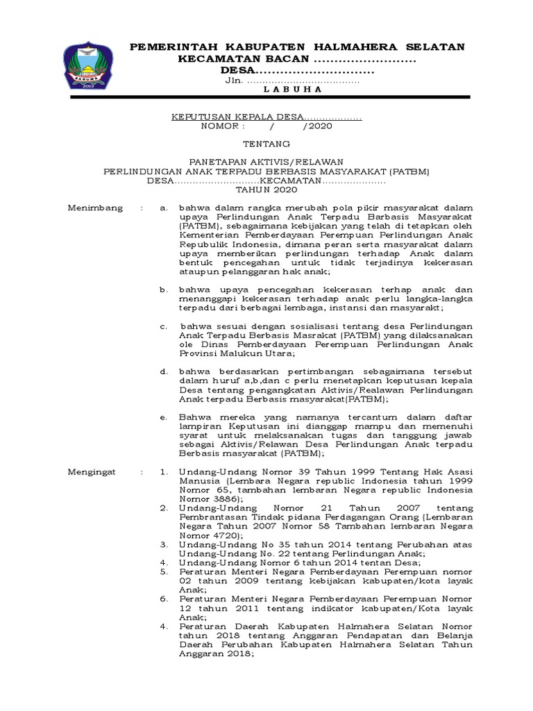 SK Desa Patbm 2020 | PDF