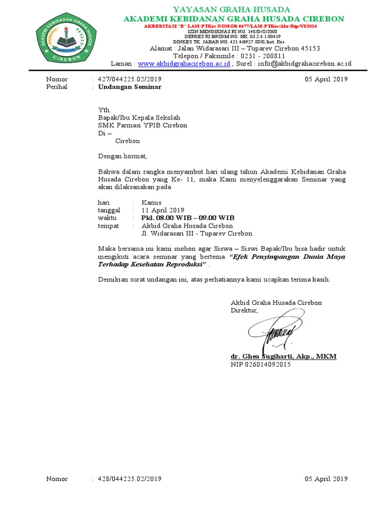 Undangan Dies Natalis Ke SMA - SMK | PDF