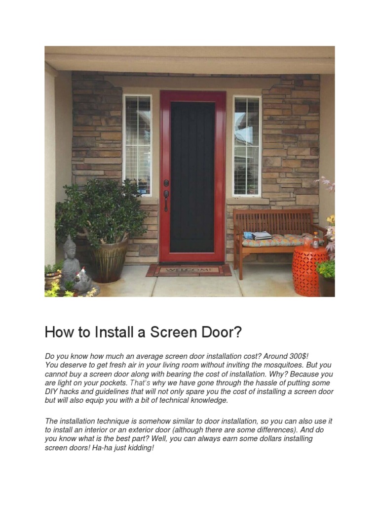 DIY Screen Door Installation Guide | PDF | Door | Architectural Elements