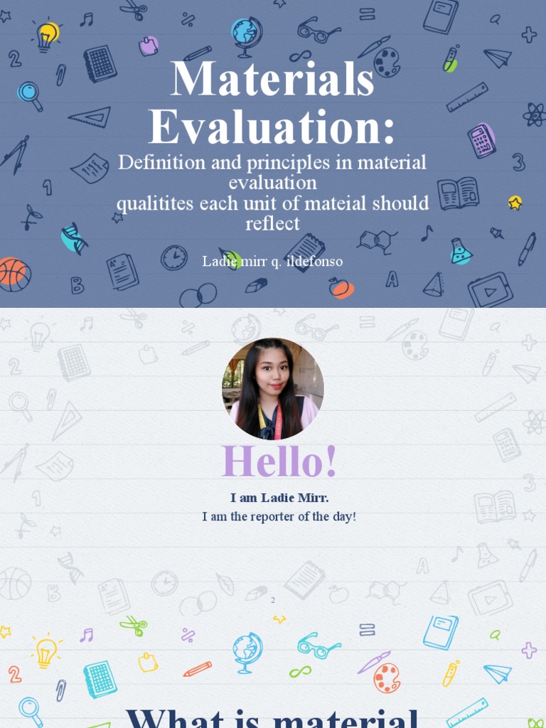 Materials Evaluation:: Definition and Principles in Material Evaluation ...