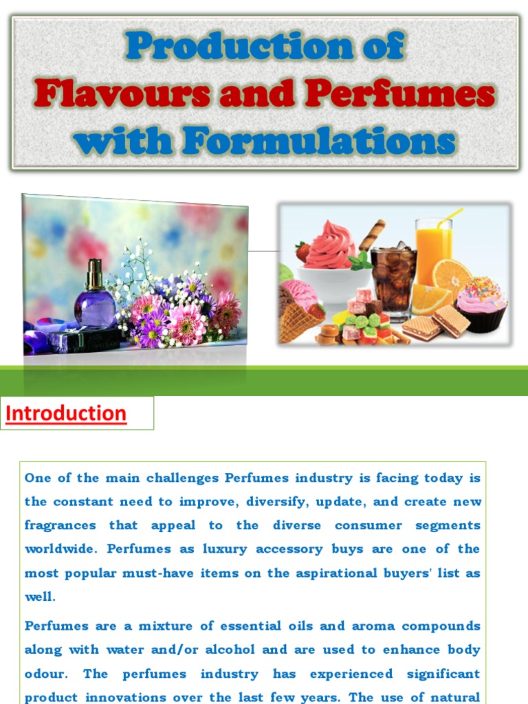 Production of With Formulations: Flavours and Perfumes | PDF | Perfume ...