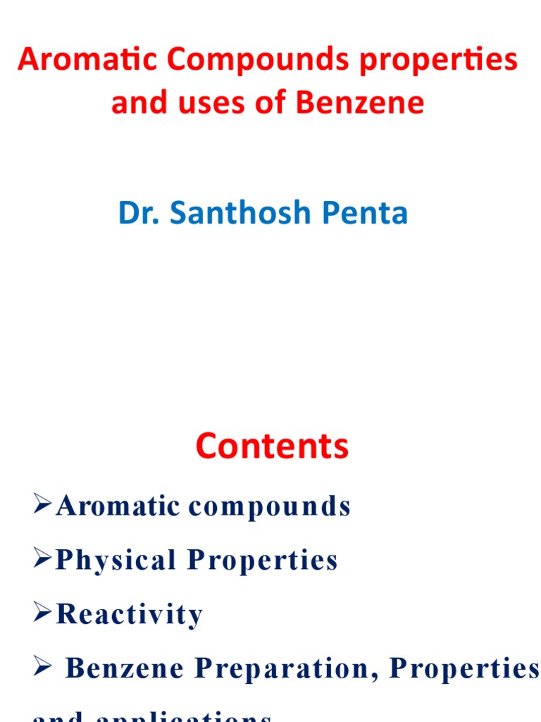 Aromatic Compounds and Uses of Benzene | PDF | Benzene | Aromaticity