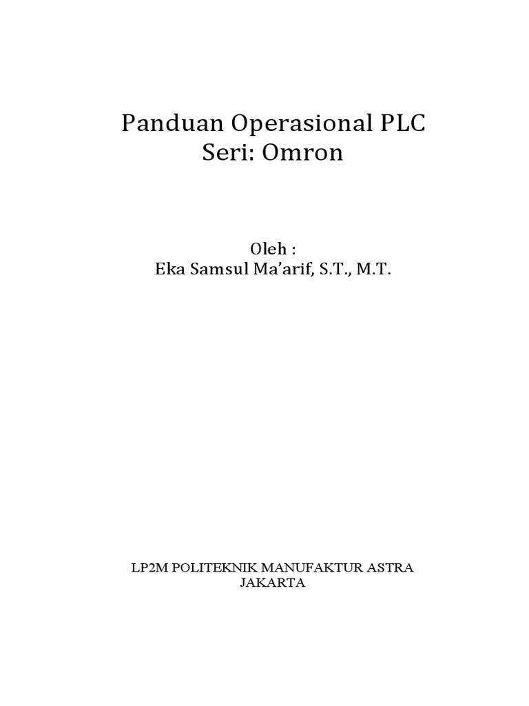 Buku Panduan Dasar Plc Omron V2 Pdf