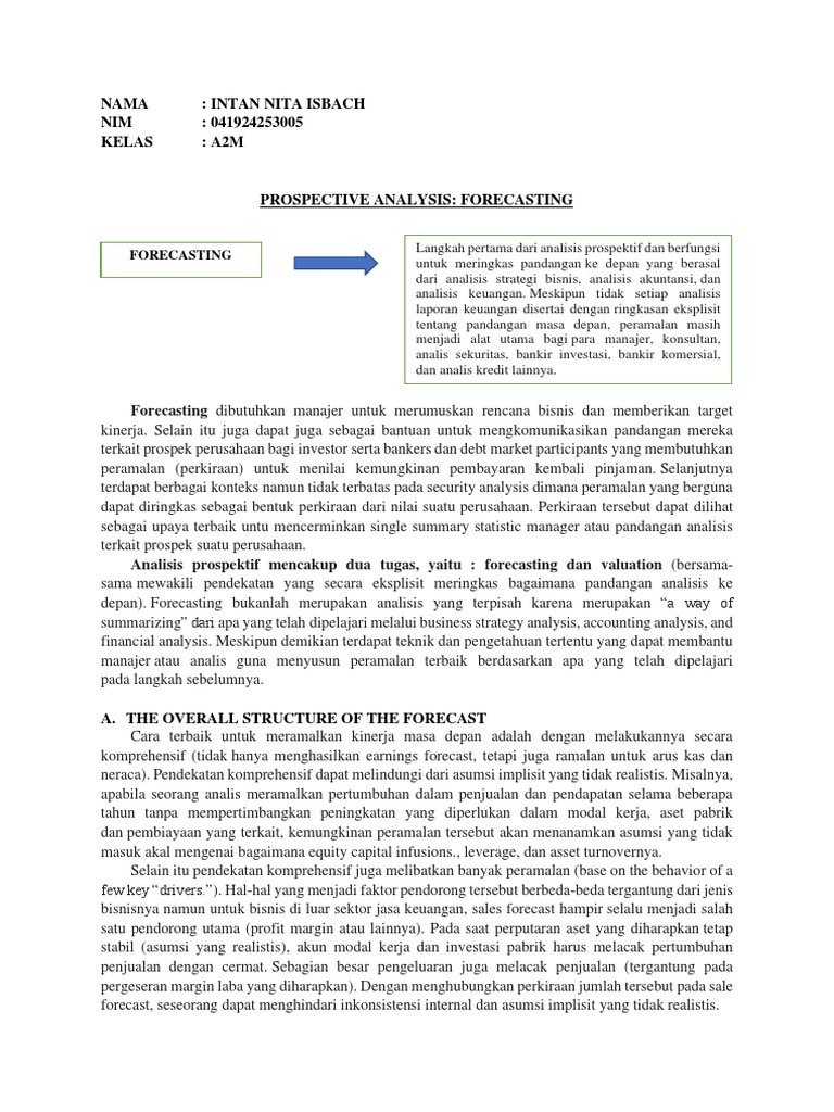 Prospective Analysis (Forecasting) | PDF