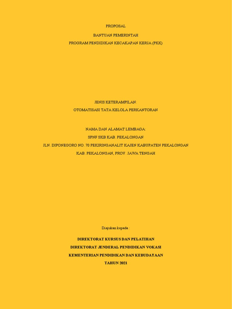 Proposal PKK Otomatisasi Perkantoran | PDF