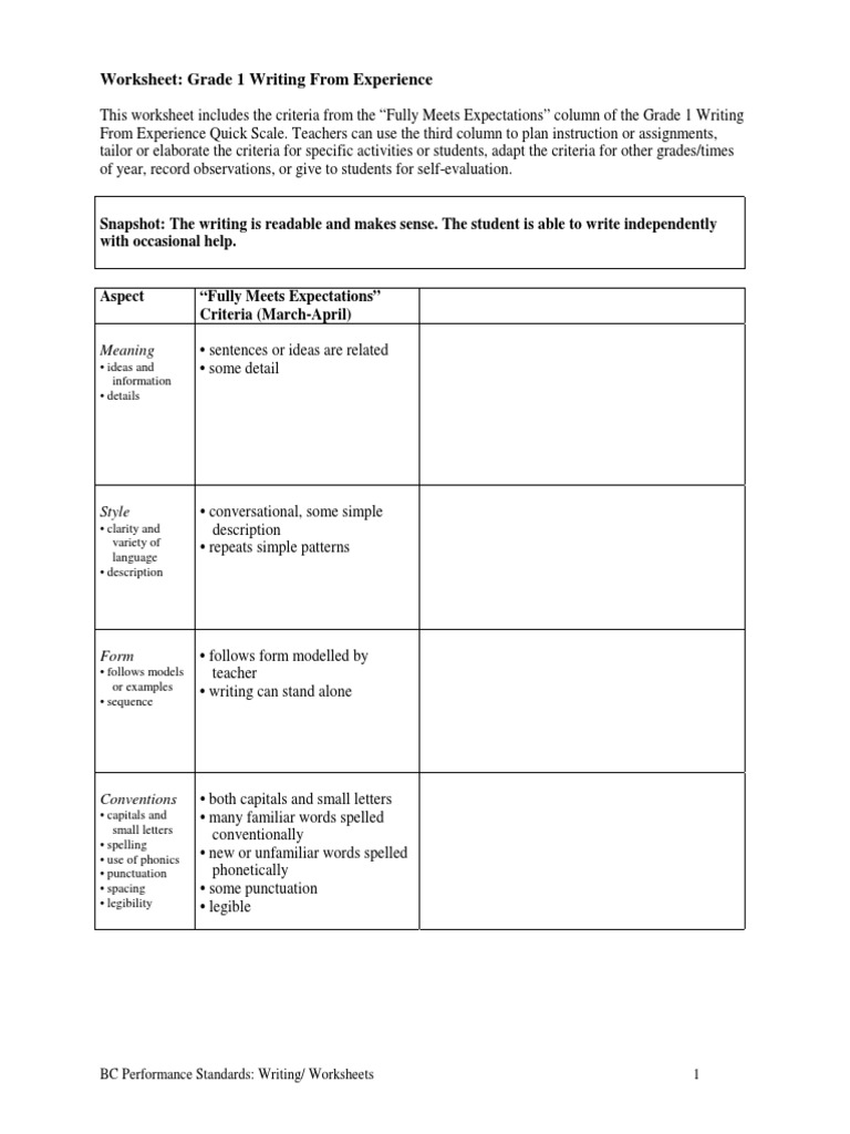 Grade 2 Writing Standards Worksheets | PDF | Grammar | Punctuation