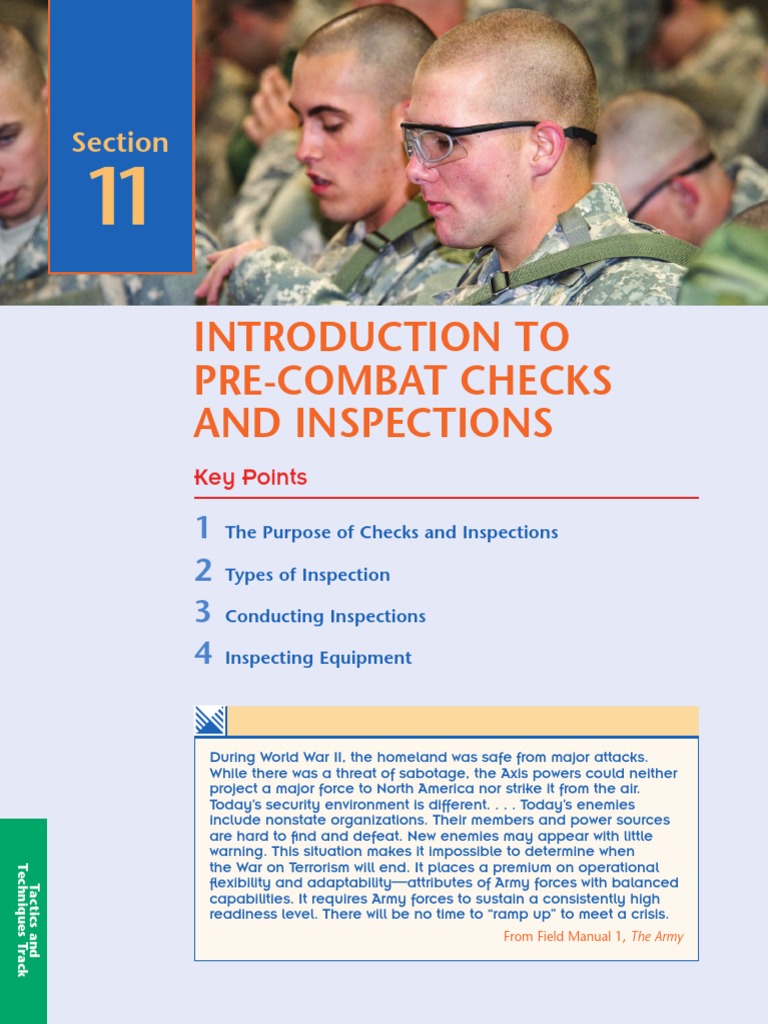 Introduction To Pre-Combat Checks and Inspections: Section | PDF ...