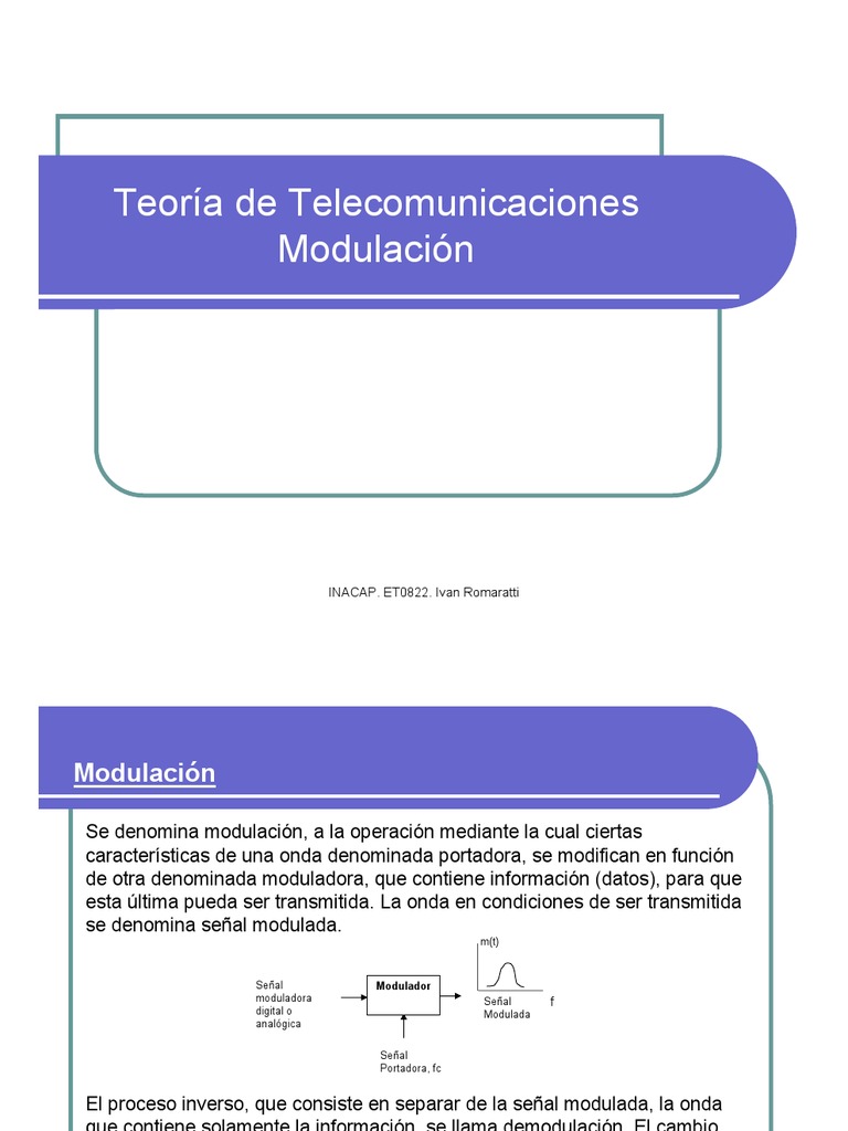 Modulación en Telecomunicaciones: Conceptos Clave | PDF | Modulación ...