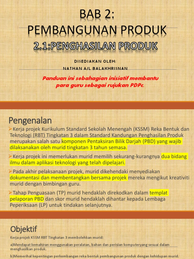 Panduan Projek RBT t3 | PDF