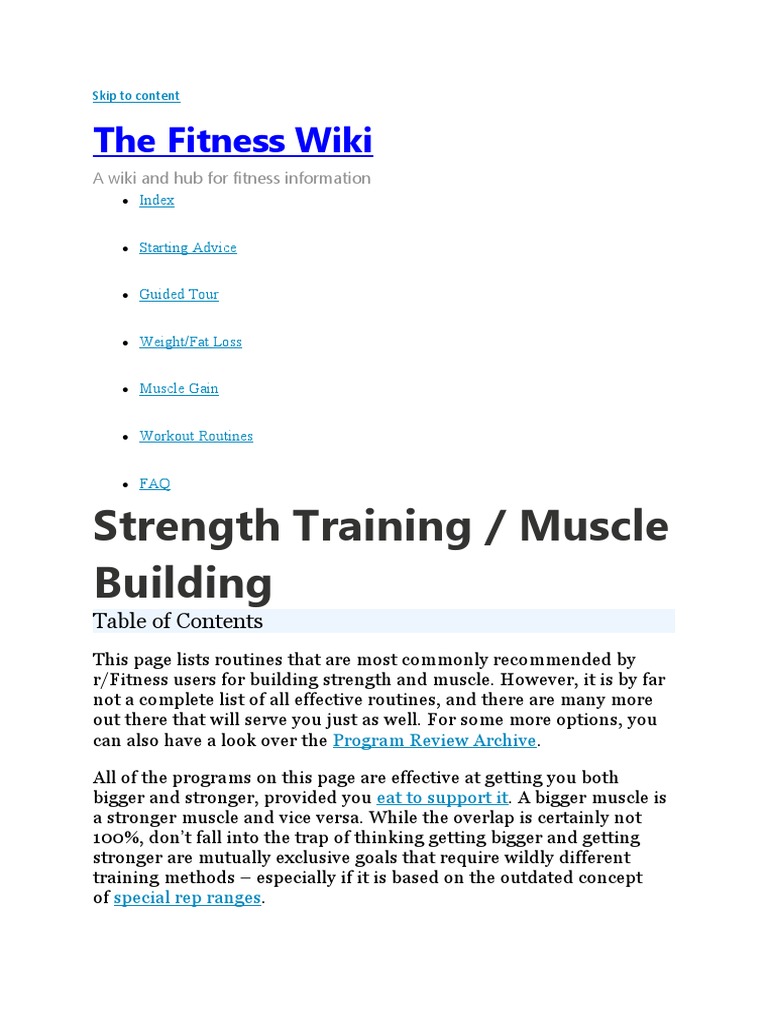 Top Strength & Muscle Building Routines | PDF | Strength Training | Hobbies