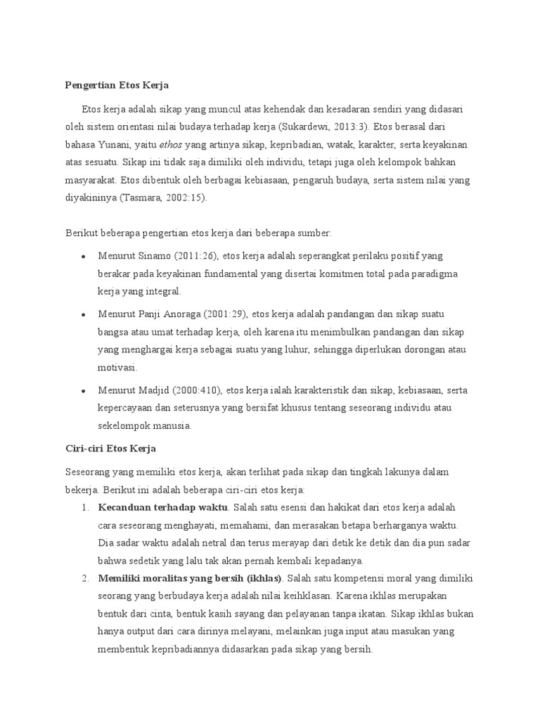 Etos Kerja | PDF