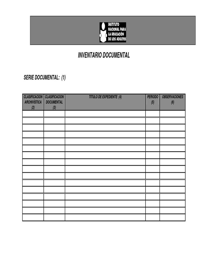 Formato Inventario Documental Inea | PDF
