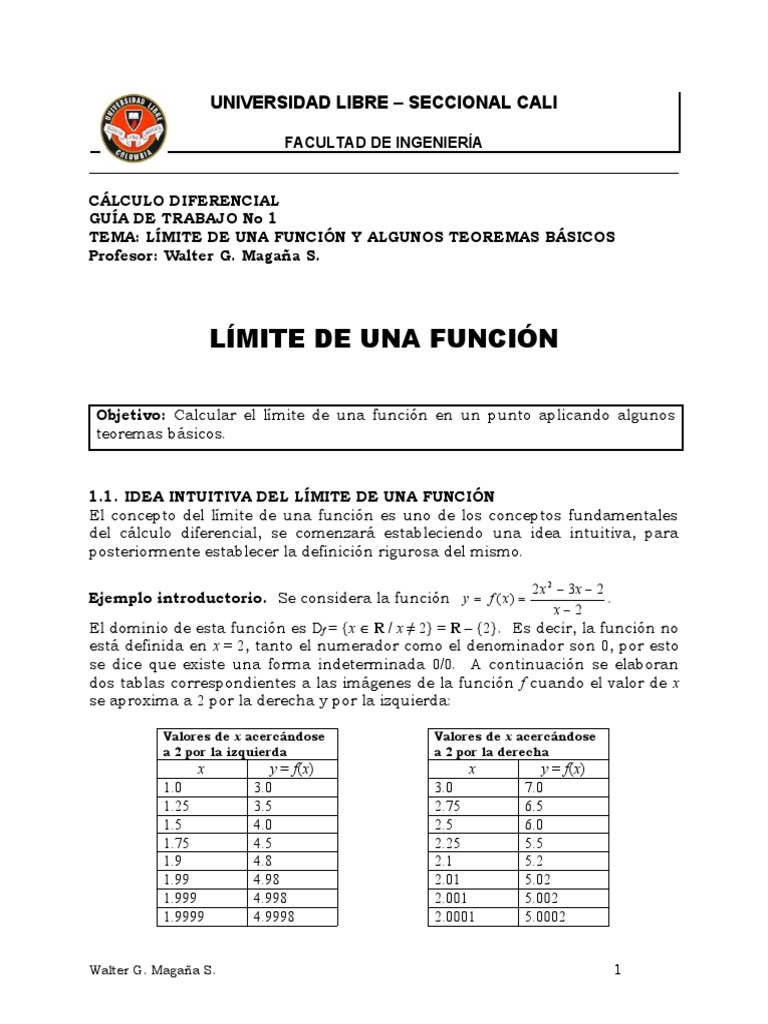 Límite de Funciones: Definición y Ejemplos | PDF | Límite (Matemáticas ...