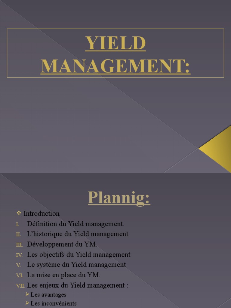 Yield Management | PDF | Microéconomie | Économie