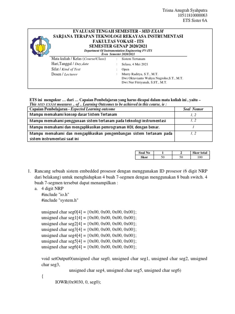 ETS SisTer 6A TRISNA ANUGRAH 10511810000063 | PDF