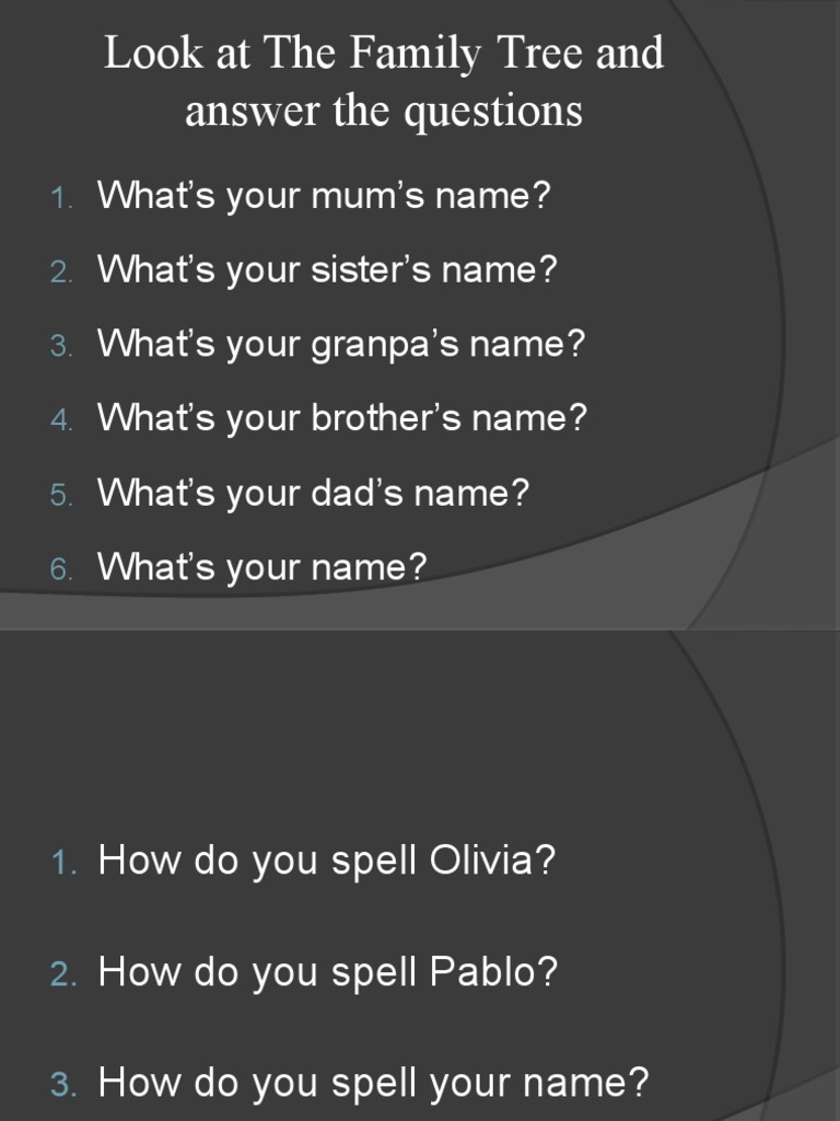 Family Tree Questions and Answers | PDF