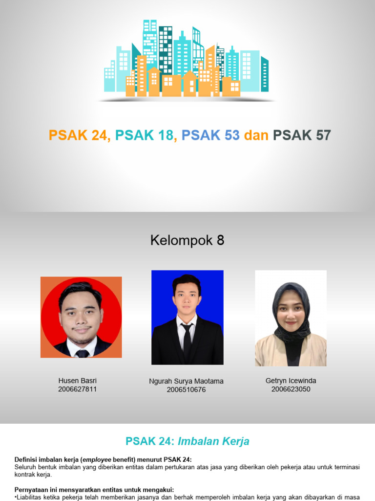 PSAK 24, PSAK 18, PSAK 53 Dan PSAK 57 | PDF | Karier & Perkembangan ...