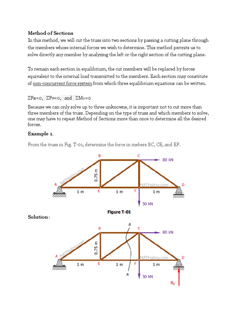 Method of Sections Examples | PDF | Teaching Methods & Materials