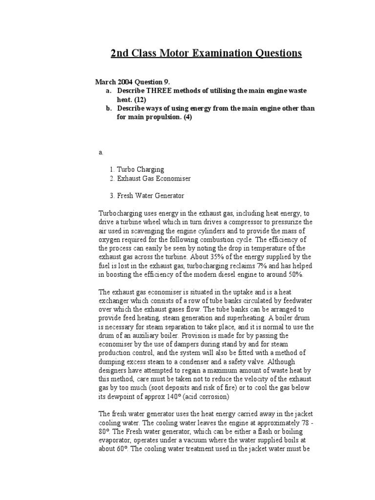 Engine Waste Heat Utilization Methods | PDF | Turbocharger | Internal ...