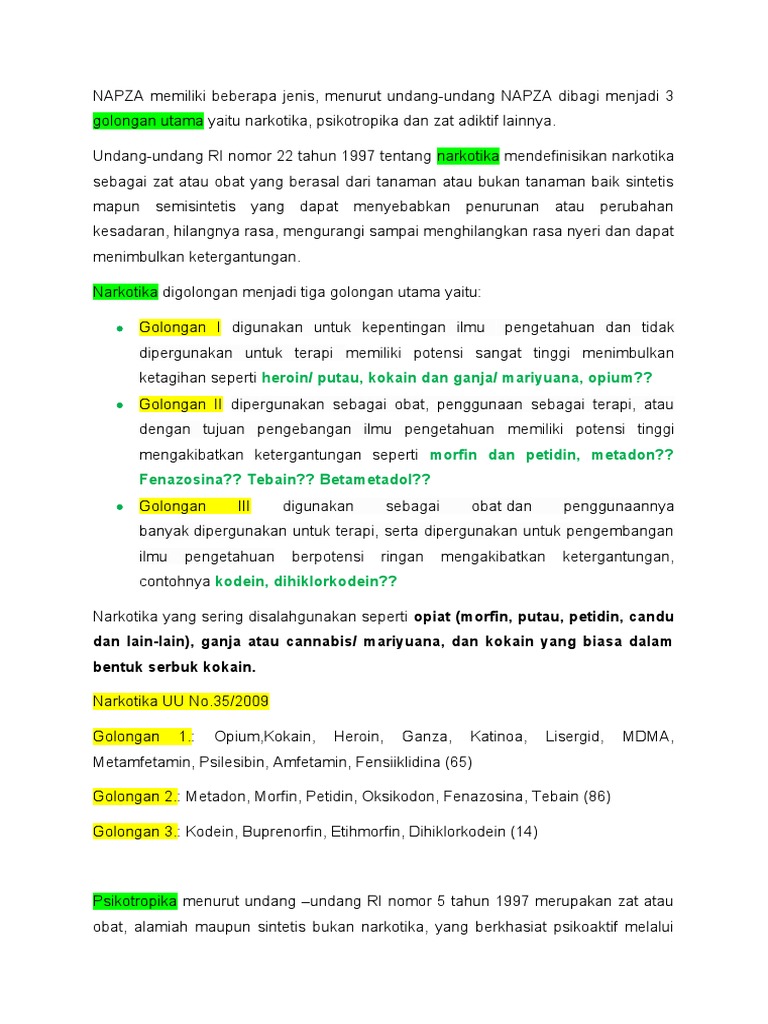 Contoh Depresan dalam Narkoba | PDF | Pengembangan Diri | Kesehatan ...
