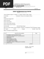 Format Surat Keterangan Nilai Rapor | PDF