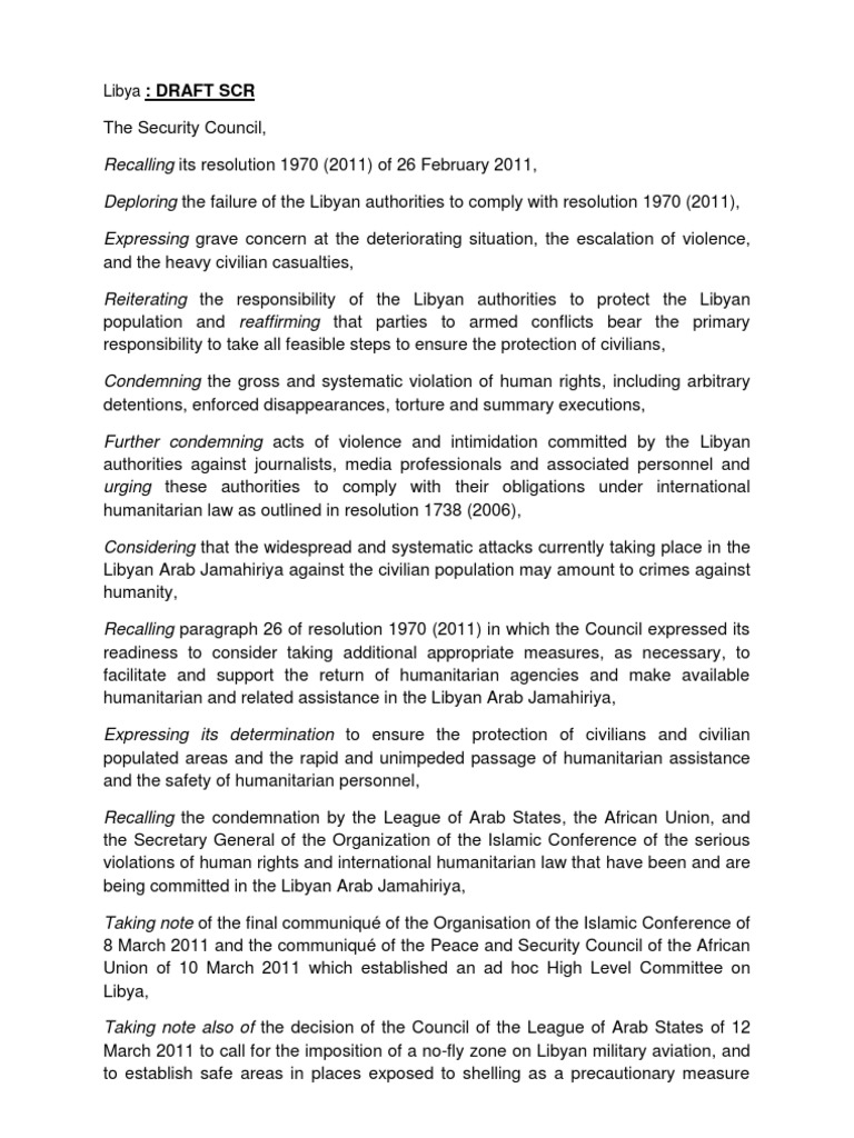 UNSC Libya Resolution Final | PDF