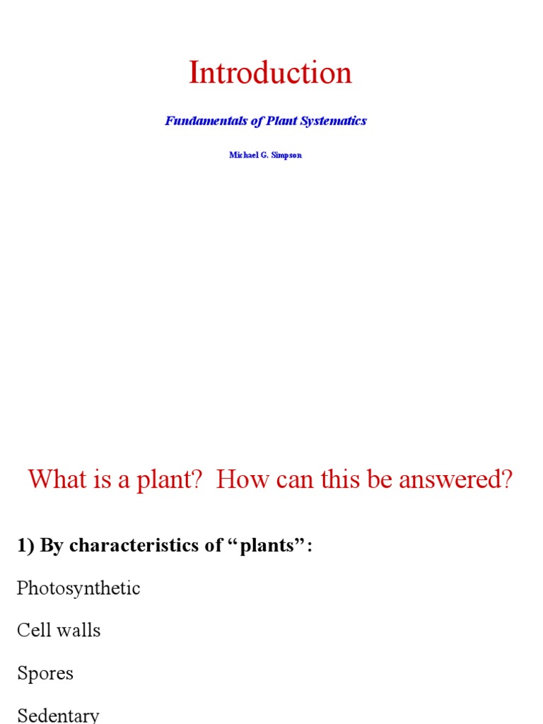 Fundamentals of Plant Systematics | PDF | Plants | Phylogenetic Tree