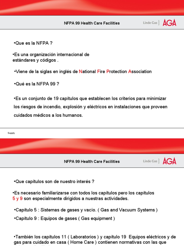 Normas NFPA 99 | PDF | Vacío | Oxígeno