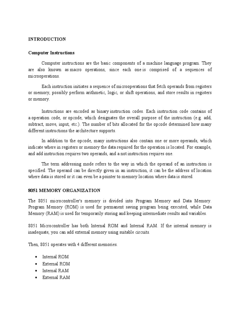 8051 Memory Organization | Download Free PDF | Read Only Memory | Computer Programming