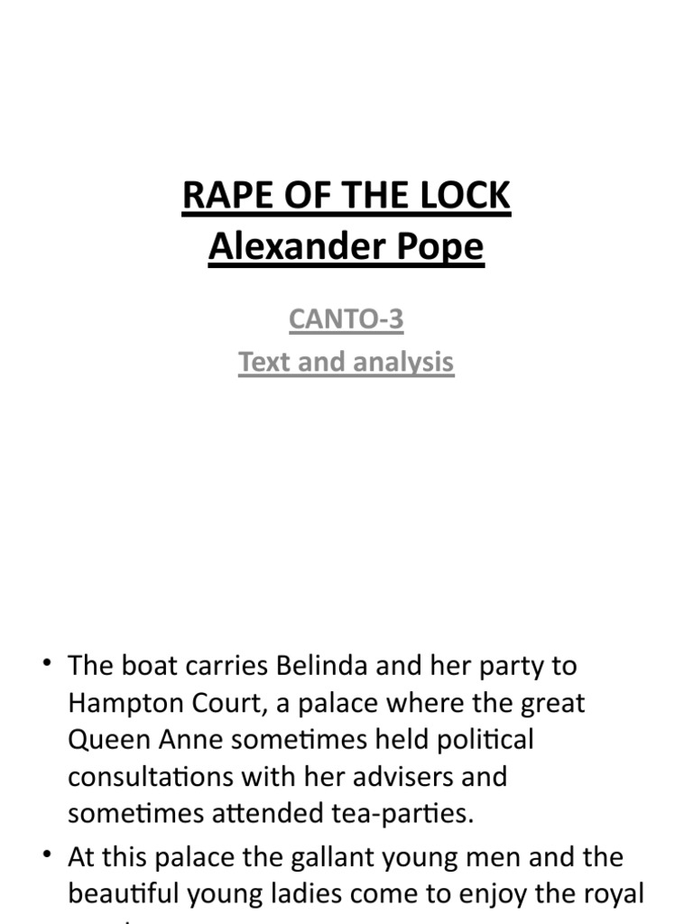 Canto 3 Analysis of The Rape of the Lock | PDF | History