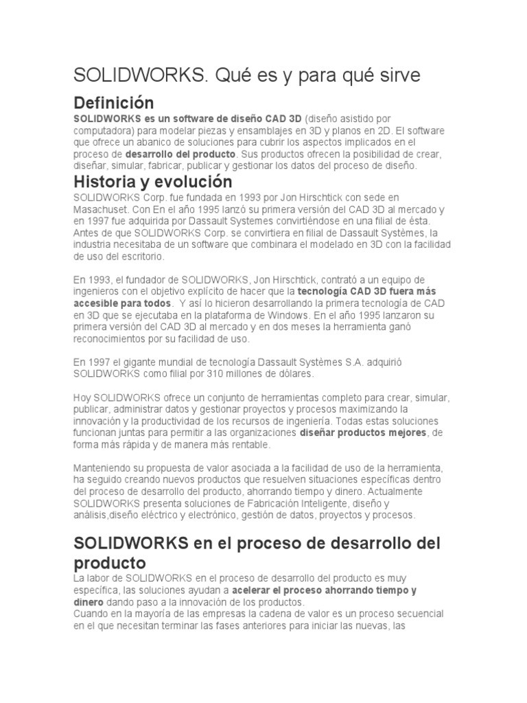 SOLIDWORKS | Descargar gratis PDF | Informática | Software