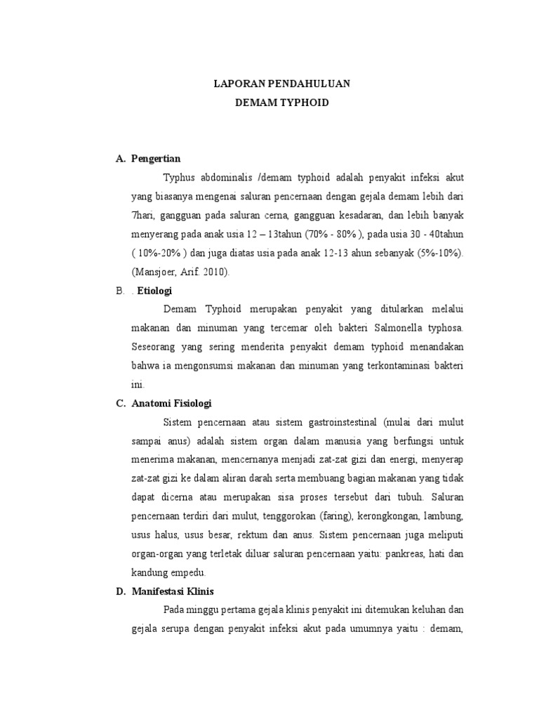 LP Demam Typoid | PDF
