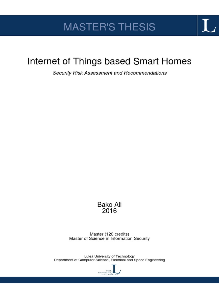 Thesis On Smart Home Automations | PDF | Internet Of Things | Computer ...