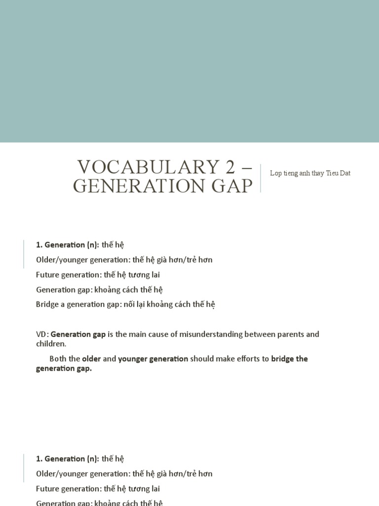 Understanding the Generation Gap: A Discussion of Factors Contributing to Differences Between ...