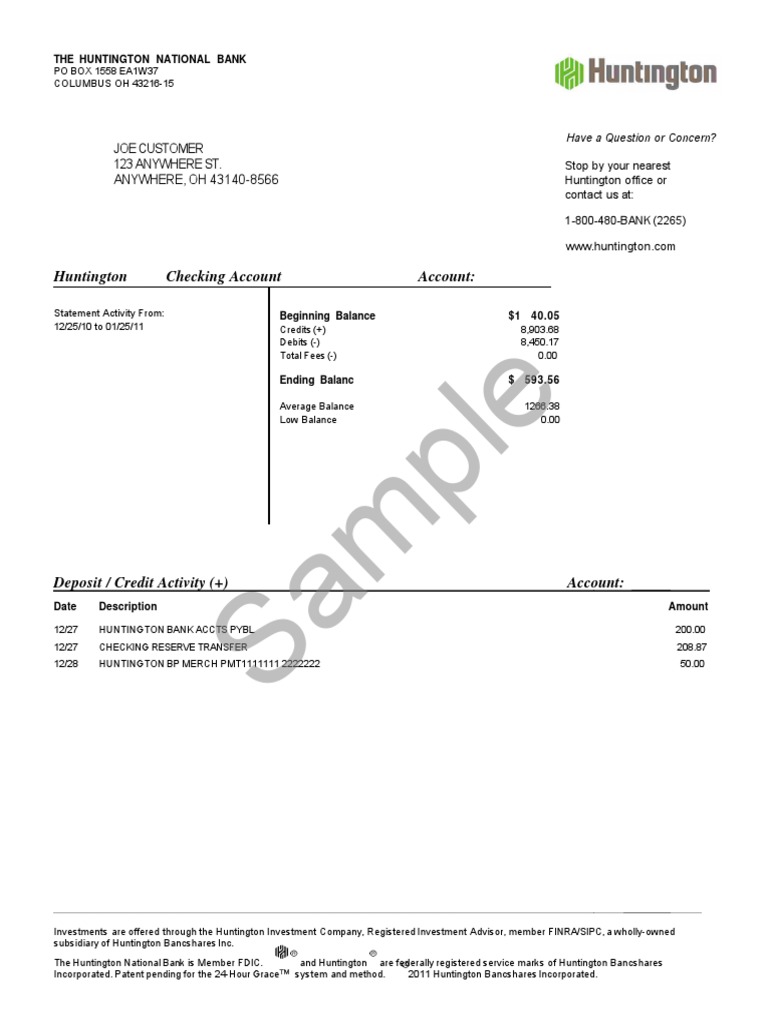 Sample Statement | PDF | Economy Of The United States | Banks