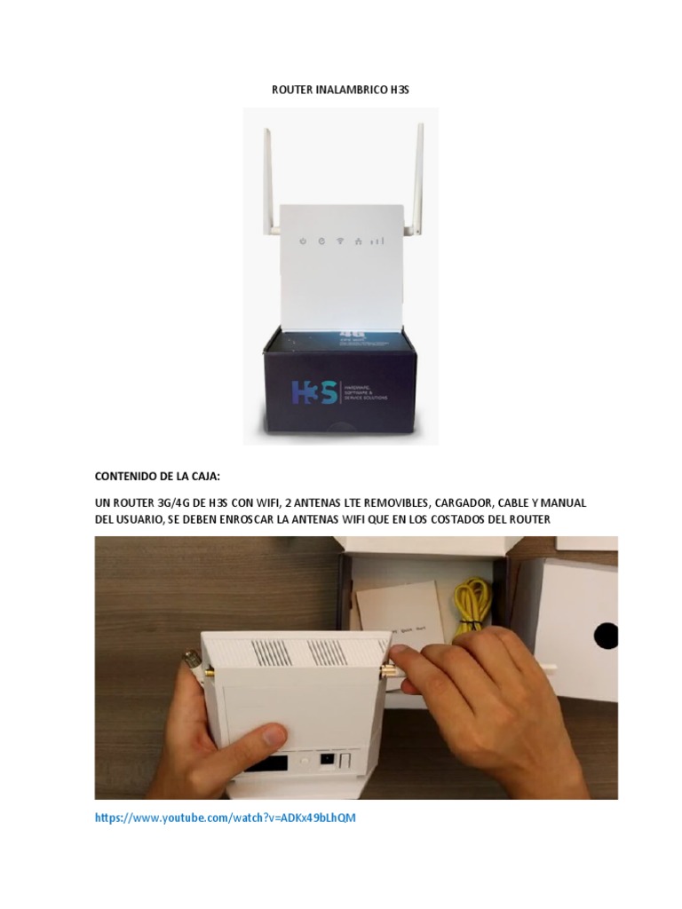 Router Inalambrico h3s | PDF