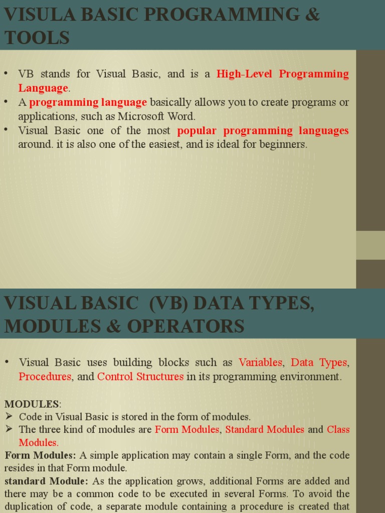 Visual Programming | PDF | Variable (Computer Science) | Subroutine